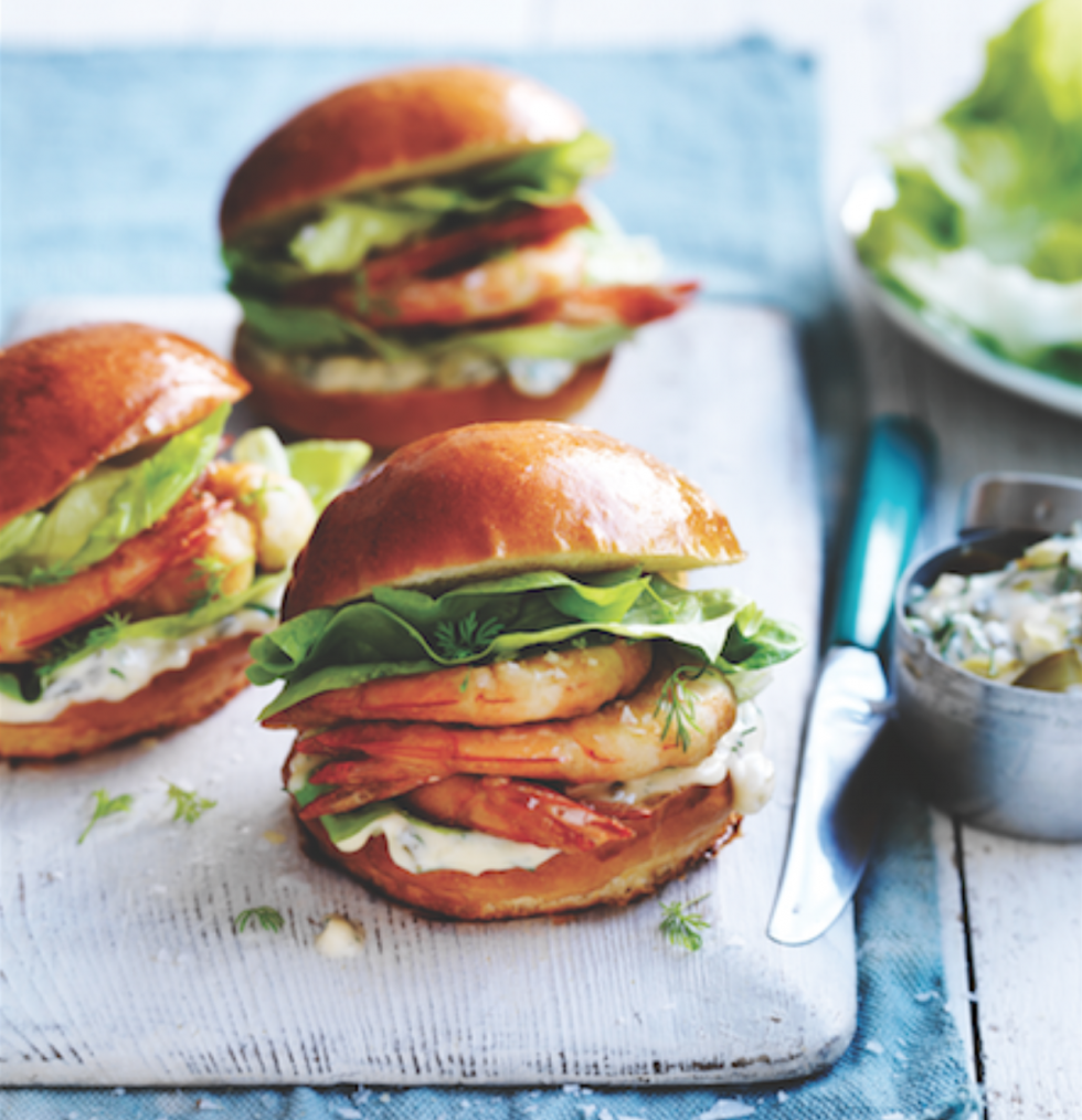 Crispy prawn sliders with dill pickle mayonnaise | Great Australian Seafood